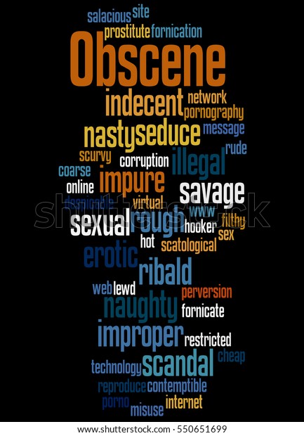 Obscene Word Cloud Concept On Black Stock Illustration 550651699 ...