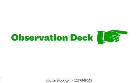 Observation Deck Platform Direction Sign Pointing Stock Illustration ...