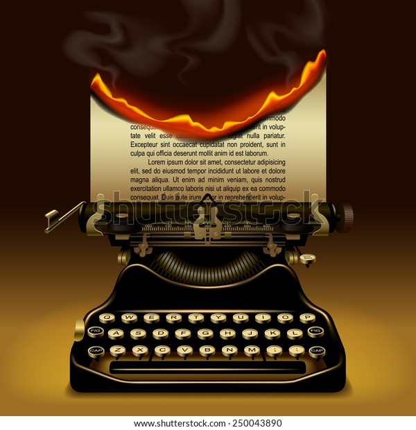 Od Typewriter Burning Paper Stock Illustration 250043890 | Shutterstock