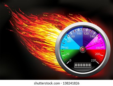Odometer Speedometer On Fire Stock Illustration 138241826 | Shutterstock