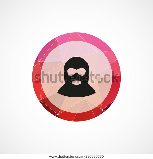 Offender Circle Pink Triangle Background Icon Stock Illustration ...