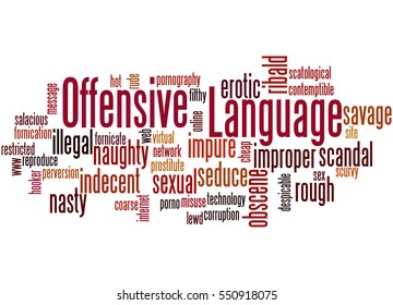 Offensive Language Word Cloud Concept On Stock Illustration 550918075 ...