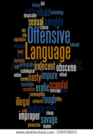 Offensive Language Word Cloud Concept On Stock Illustration 550918051 ...