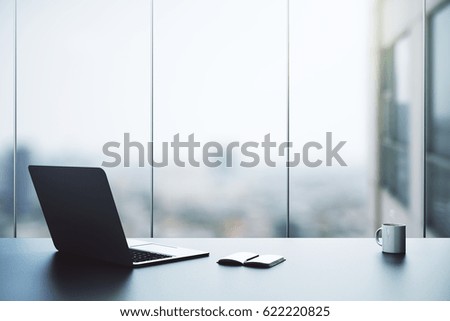 Office Desktop Open Notebook Notepad Coffee Stock Illustration ...
