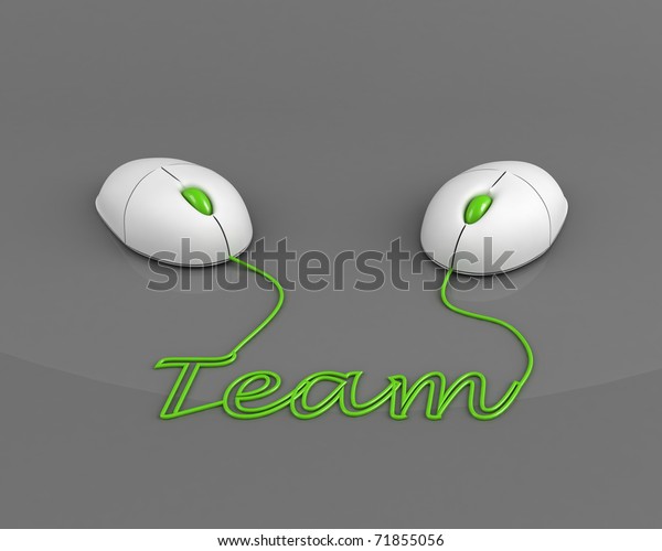 Office Teamwork Concept Over Grey Background Stock Illustration ...