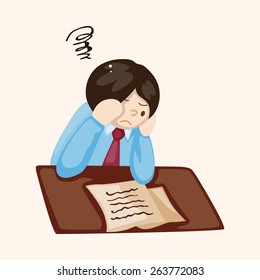 Little Girl Writes Difficulty Poor Handwriting Stock Vector (Royalty ...