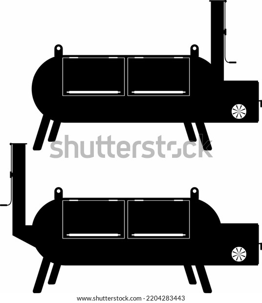 Offset Reverse Flow Bbq Smoker Grill Stock Illustration 2204283443 ...
