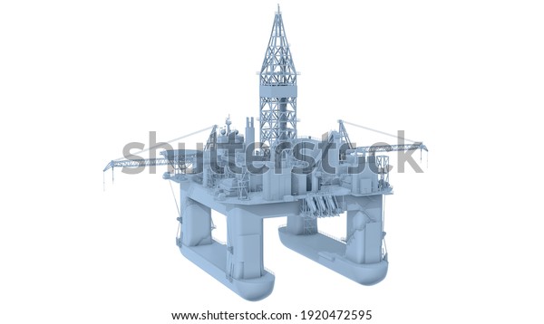 Offshore Oil Rig Platform 3d Illustration Stock Illustration 1920472595 ...