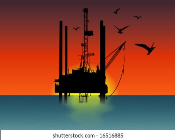 Offshore Platform Vector Illustration Stock Illustration 16516885 ...