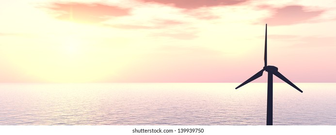 Offshore Wind Farm Computer Generated 3d Stock Illustration 139939750 ...