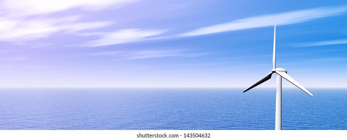 Offshore Wind Farm Computer Generated 3d Stock Illustration 143504632 ...
