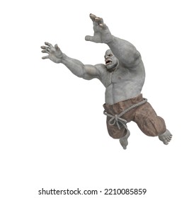 Ogre Beasty Jump Attack Pose Side Stock Illustration 2210085859 ...