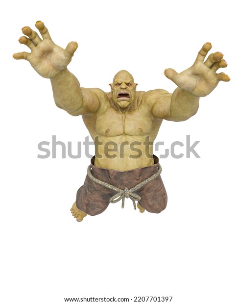 Ogre Beasty Jump Attack Pose 3d Stock Illustration 2207701397 ...