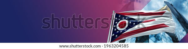 Ohio Flag Waving Texture Sky Building Stock Illustration 1963204585 ...