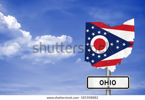 Ohio State Road Sign Map Stock Illustration 581908882 | Shutterstock
