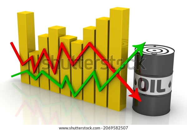 Oil Data Change Graph One Black Stock Illustration 2069582507