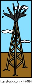 Oil Drilling Tower Stock Illustration 47484178 | Shutterstock