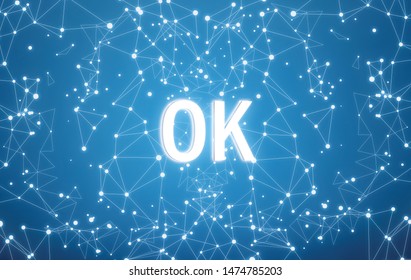 Ok On Digital Interface Blue Network Stock Illustration 1474785203 ...