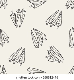 Okra Doodle Seamless Pattern Background Stock Illustration 268812476 ...