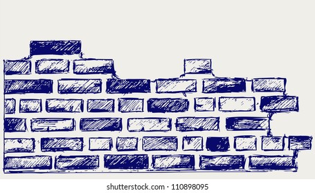 Old Bricks Sketch Stock Illustration 110898095 | Shutterstock