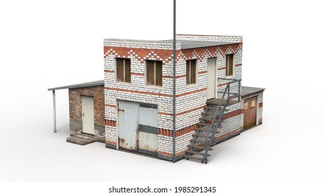 Old Building Render On White Background Stock Illustration 1985291345 ...