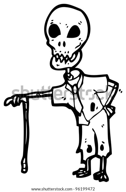 Old Cartoon Skeleton Stock Illustration 96199472