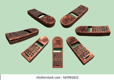Cellphone Old Phone 3d Rendering Old Stock Illustration 566227606 ...