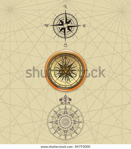 Old Compass Rose Stock Illustration 84793000