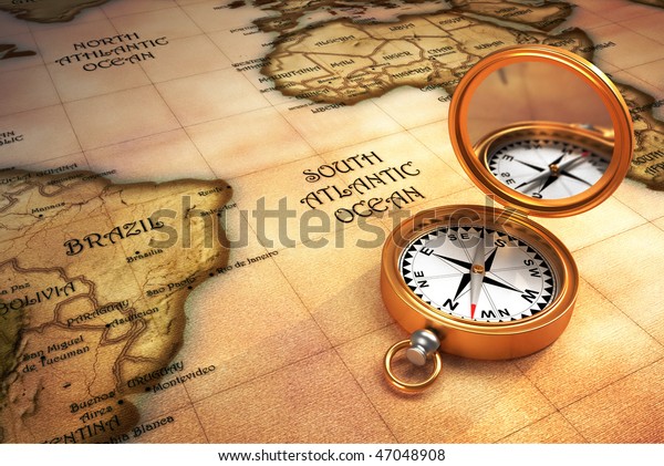 Old Drawing Compass Orientation Compass Old 库存插图 47048908 | Shutterstock