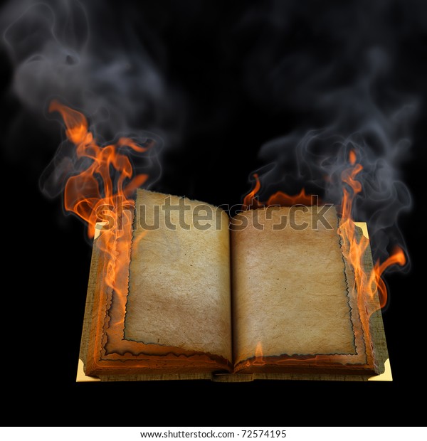Old Empty Open Book Flame Isolated 스톡 일러스트 72574195 | Shutterstock
