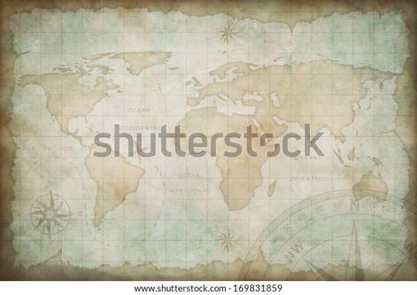 Old Exploration Adventure Map Background Stock Illustration 169831859 ...