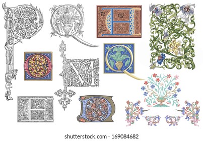 Old Initials Set Stock Illustration 169084682