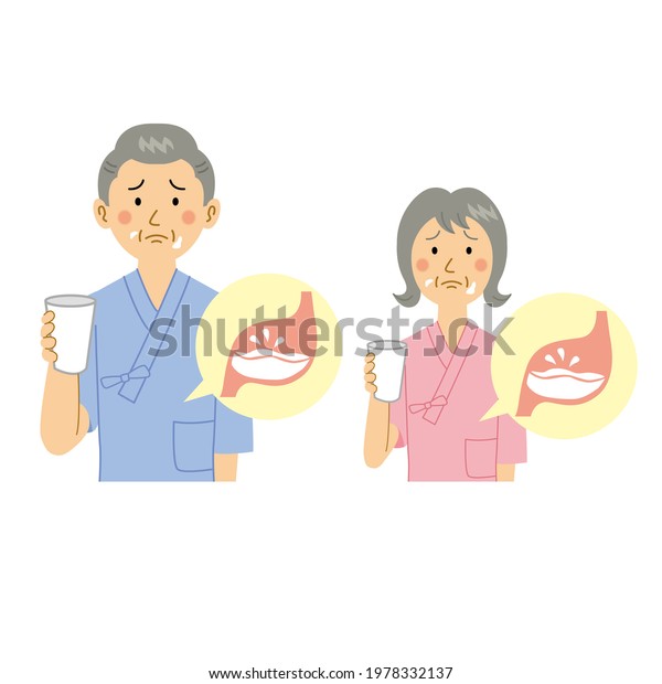 Old Man Bitter Face Drinking Barium Stock Illustration 1978332137 ...