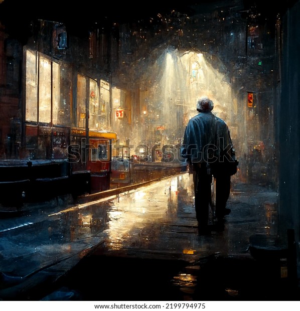 Old Man Walking Alone Stock Illustration 2199794975 | Shutterstock Old Man Walking Alone Stock Illustration 2199794975 | Shutterstock