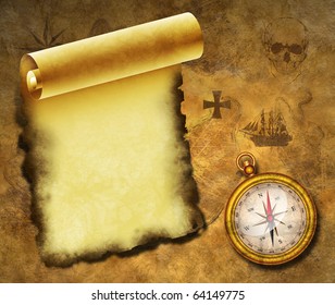 Ancient Pirate Map Paper Texture Glossy: เวกเตอร์สต็อก (ปลอดค่า ...