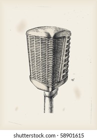Old Microphonedrawing Stock Illustration 58901615 | Shutterstock