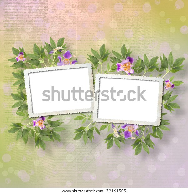 Old Newspaper Background Frame Bunch Flower Stock Illustration 79161505 ...
