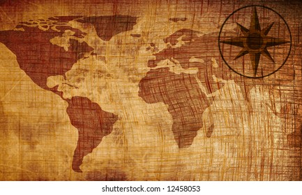 Old Paper Texture Map World Stock Illustration 12458053 | Shutterstock