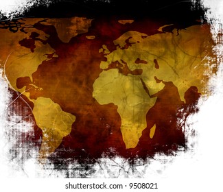 Old Paper Texture World Map Stock Illustration 9508021