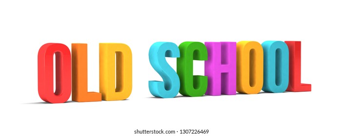 Old School Word 3d Render Illustration Stock Illustration 1307226469 ...