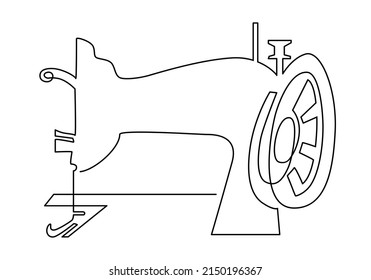 Old Sewing Machine Continuous Line Drawing Stock Illustration ...
