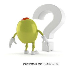 Olive Character Looking Question Mark Symbol Stock Illustration ...