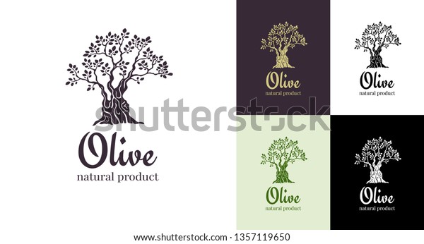 Olive Tree Logo Design Template Oil Stock Illustration 1357119650