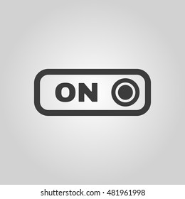 On Button Icon Switch Symbol Flat Stock Illustration 481961998 ...