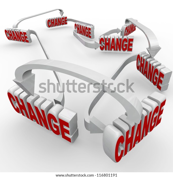 One Change Needs Another Words Connected Stock Illustration 116801191