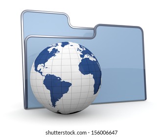One Computer Folder Icon World Globe 스톡 일러스트 156006647 | Shutterstock