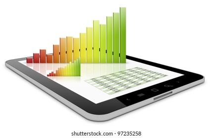 One Computer Tablet Showing Spreadsheet Some Stock Illustration ...