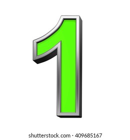 One Digit Green Silver Frame Alphabet Stock Illustration 409685167 ...