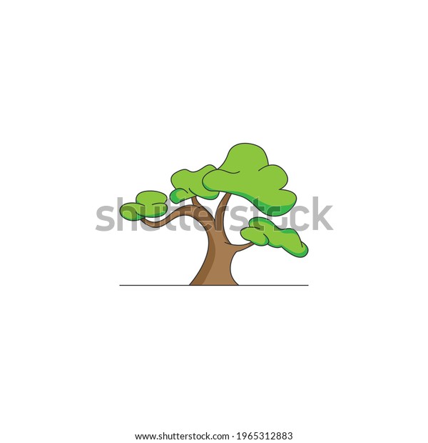 One Green Tree Vector Art Stock Illustration 1965312883 | Shutterstock