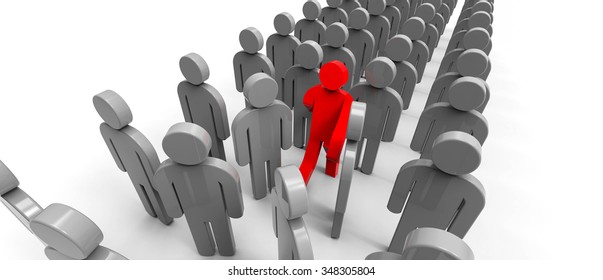 One Guy Against Crowd Against Flow Stock Illustration 348305804 ...